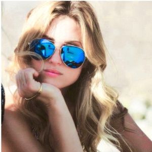 Accessories | Ice Blue Flash Mirror Lens Classic Aviator Wsilver Frames ...